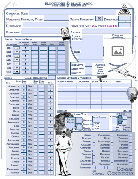 Bloodlines & Black Magic Character Sheet - Storm Bunny Studios ...