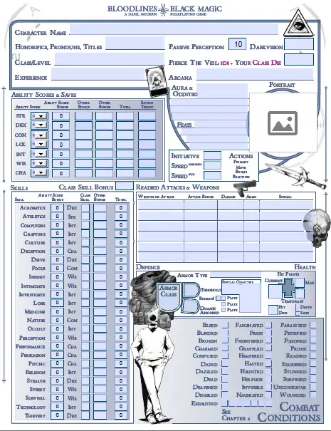 Bloodlines & Black Magic Character Sheet - Storm Bunny Studios ...