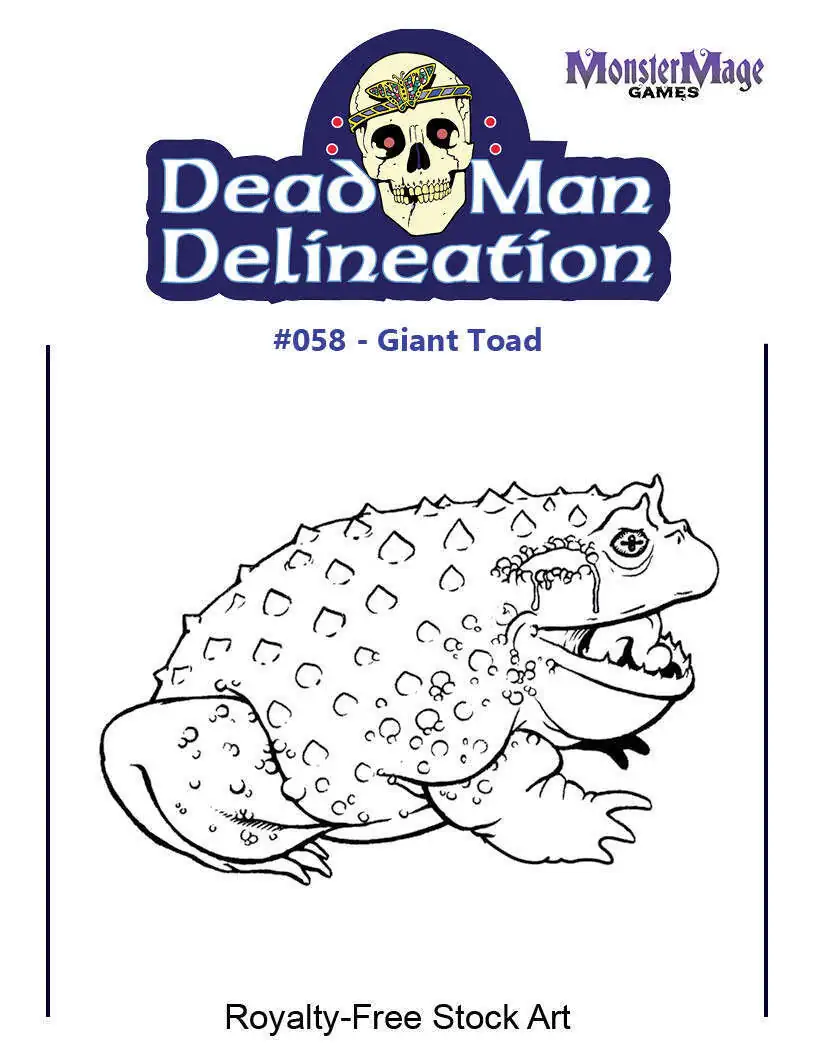 Dead Man Delineation 058 - Giant Toad - Monster Mage Games | Stock Art | DriveThruRPG