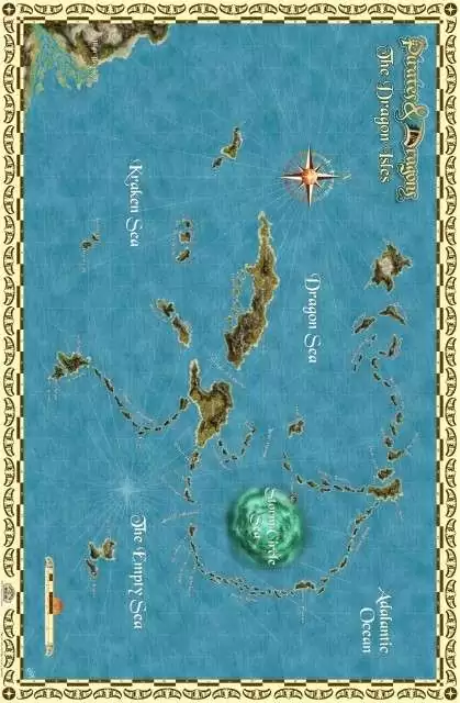 Dragon Isles Poster Map (Pirates & Dragons) - Cakebread & Walton ...