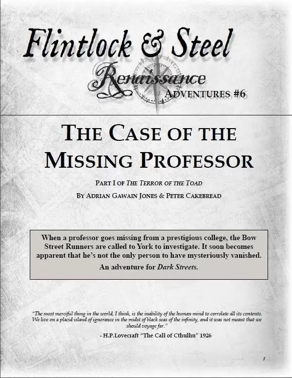 The Case of the Missing Professor - Cakebread & Walton | DriveThruRPG