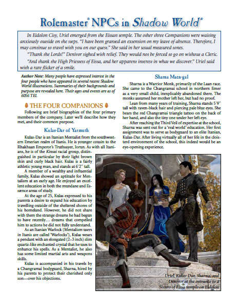 Shadow World: Six Rolemaster Heroes - Iron Crown Enterprises ...