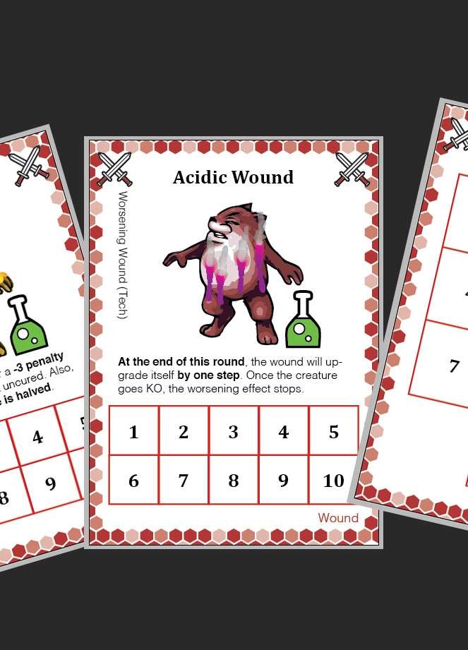 Wound Cards for Michtim RPG - GrimOgre Laboratory | Michtim RPG ...