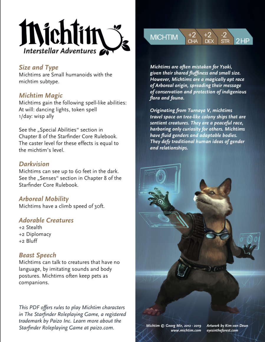 Michtim for the Starfinder Roleplaying Game - GrimOgre Laboratory ...