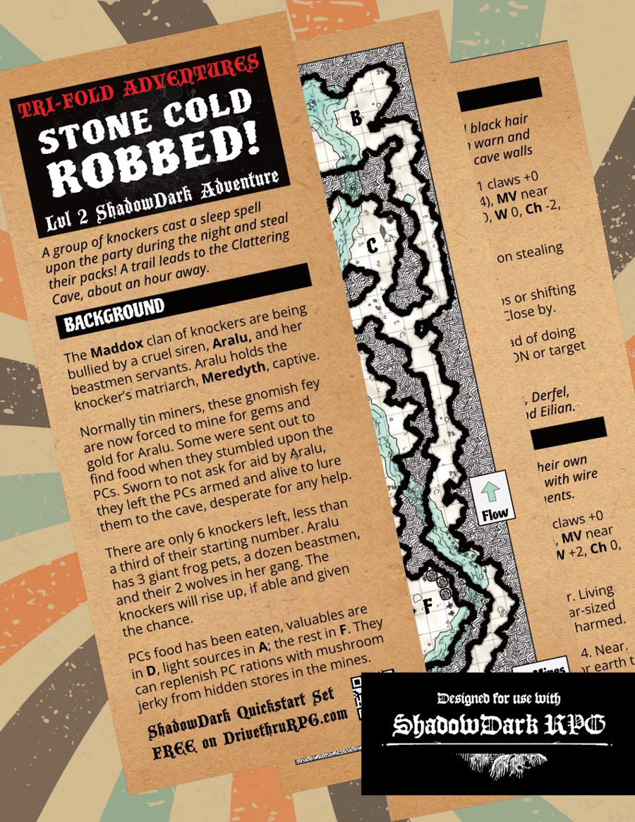 Tri-Fold: Stone Cold Robbed! - Kismet Games | OSR | Tri-Fold Adventures ...
