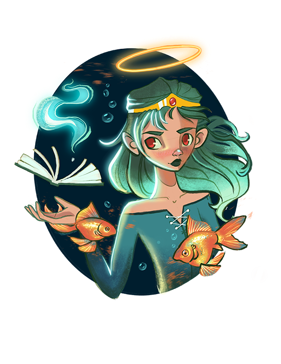 Fish Sorceress - Wizard RPG Stock Art - Drop Dead Studios | DriveThruRPG