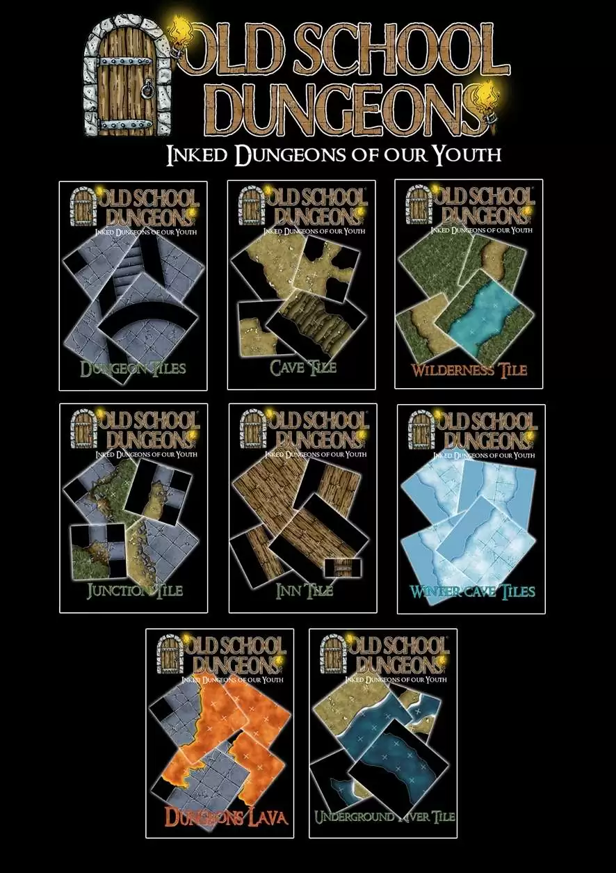 Old School Dungeons : 757 Tiles - Old School Dungeons | DriveThruRPG
