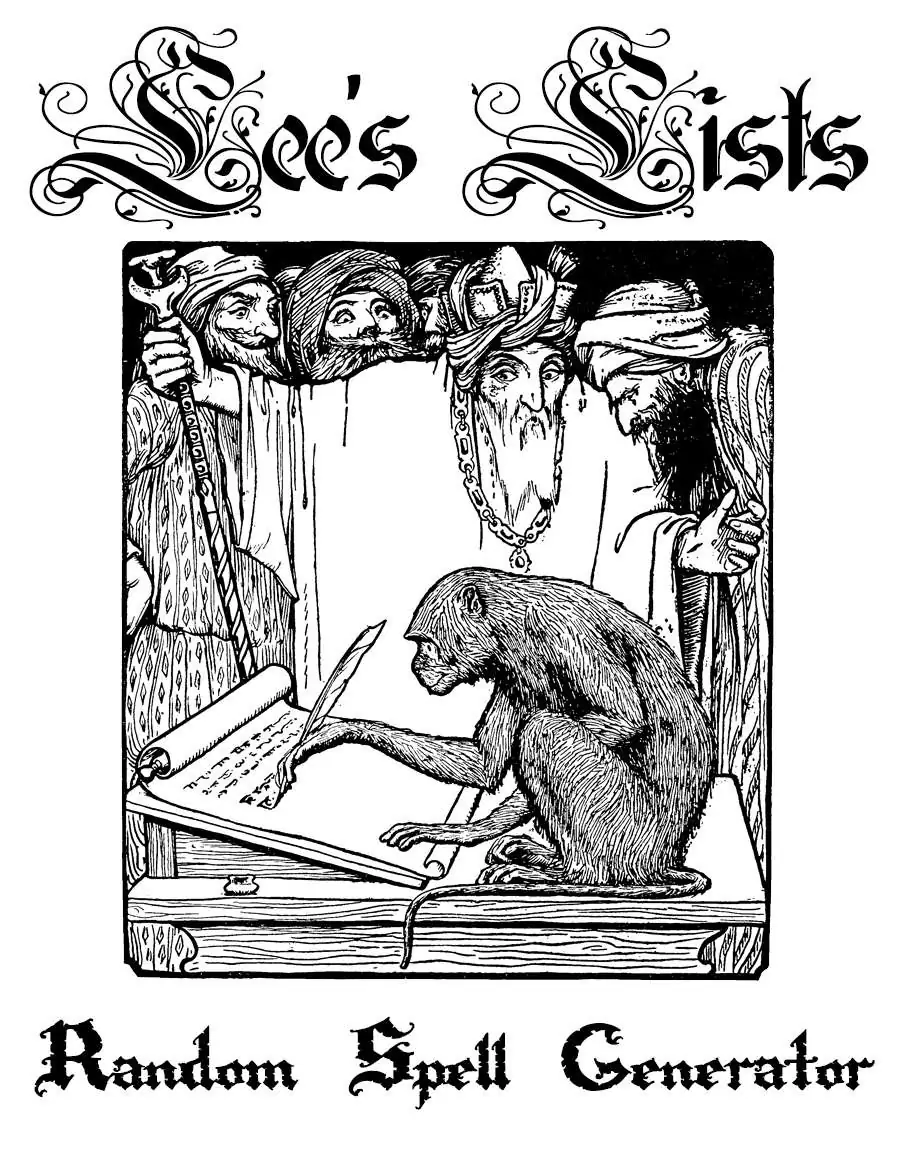 Random Spell Generator - Lee's Lists | Lee's Lists | DriveThruRPG