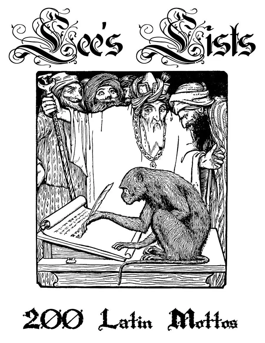 200 Latin Mottos - Lee's Lists | Lee's Lists | Top 100 | DriveThruRPG