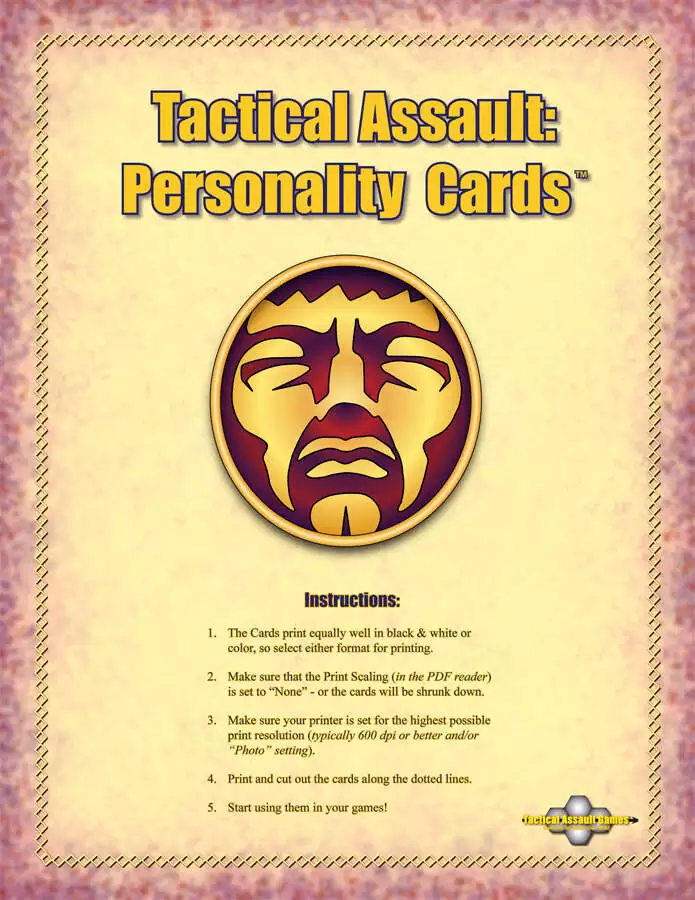 Tactical Assault: Personality Cards™ Card Pack - TAGPC001 - Tactical ...