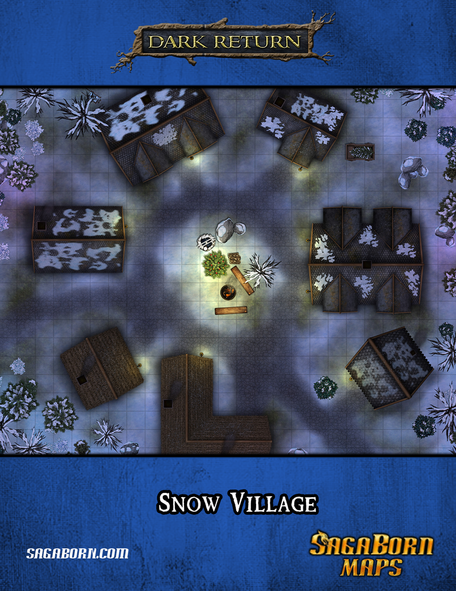 Map - Snowy Village 25x25 - Lone Wanderer Entertainment | SagaBorn Maps ...