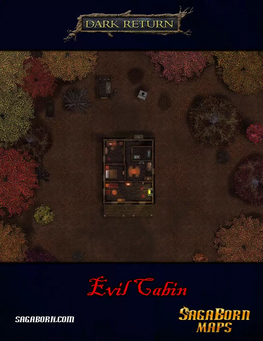Map - Evil Cabin - Lone Wanderer Entertainment | SagaBorn Maps | DriveThruRPG