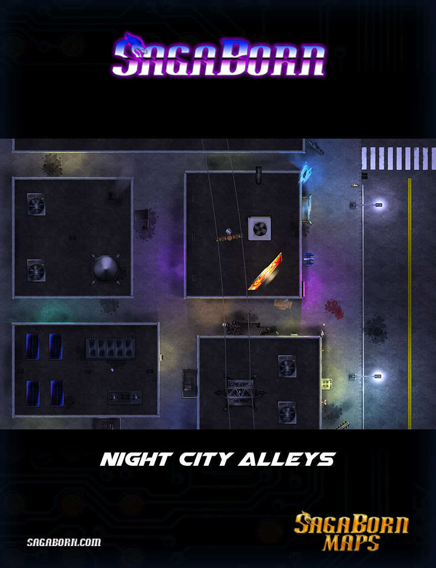 Cyberpunk Map - Nightcity Alleys - Lone Wanderer Entertainment ...