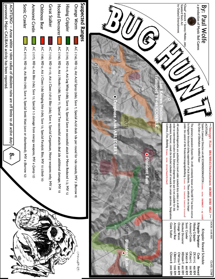 Bug Hunt, A Sci-Fi One-Page Adventure - Mystic Bull Games | DriveThruRPG