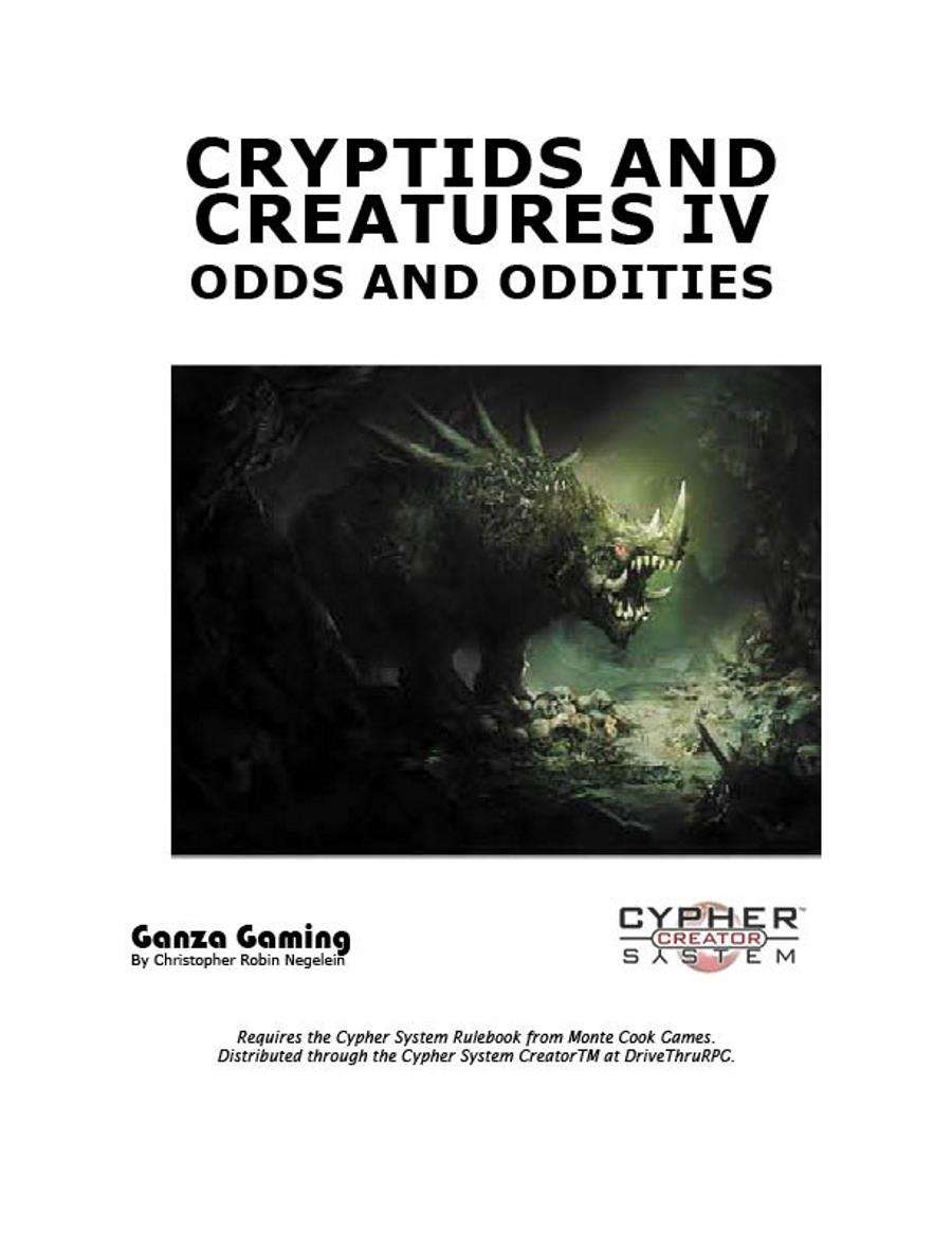 Cryptids and Creatures IV: Odds and Oddities - Monte Cook Games ...