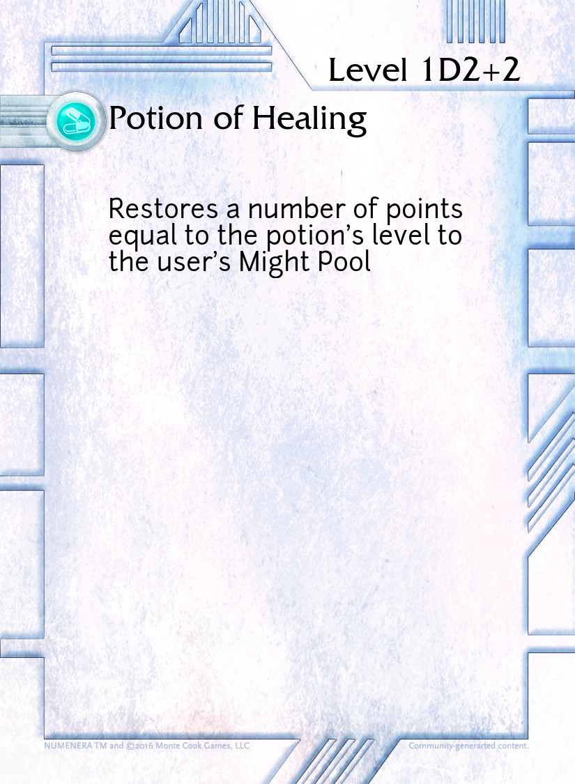 Potion Of Healing - Custom Card - Monte Cook Games | Numenera Community ...