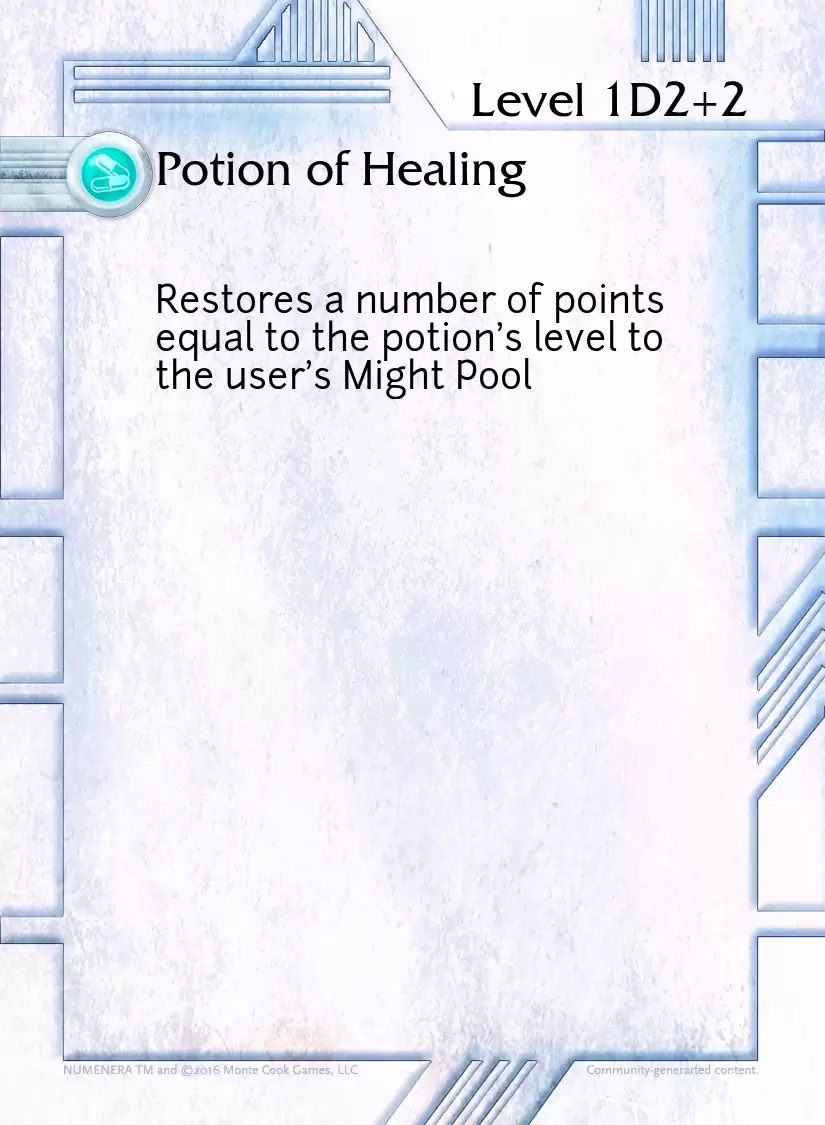 Potion Of Healing - Custom Card - Monte Cook Games | Numenera Community ...