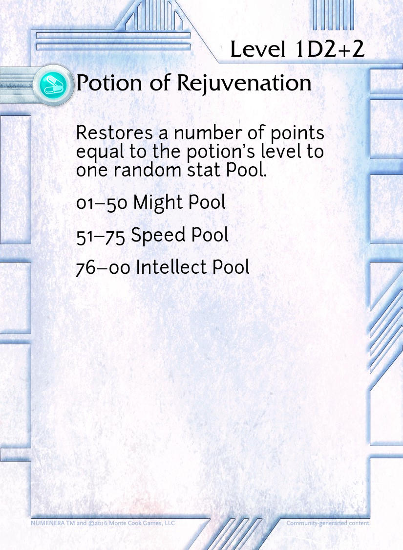 Potion Of Rejuvenation - Custom Card - Monte Cook Games | Numenera ...
