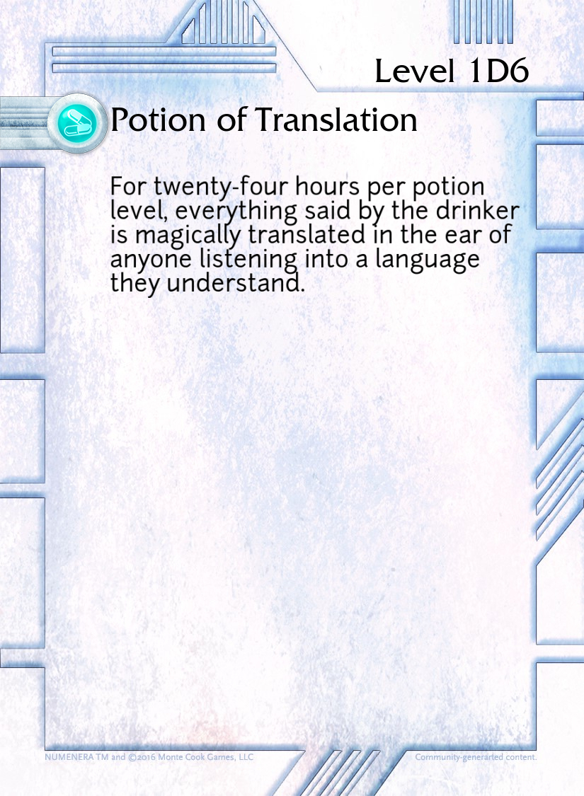 Potion Of Translation - Custom Card - Monte Cook Games | Numenera ...