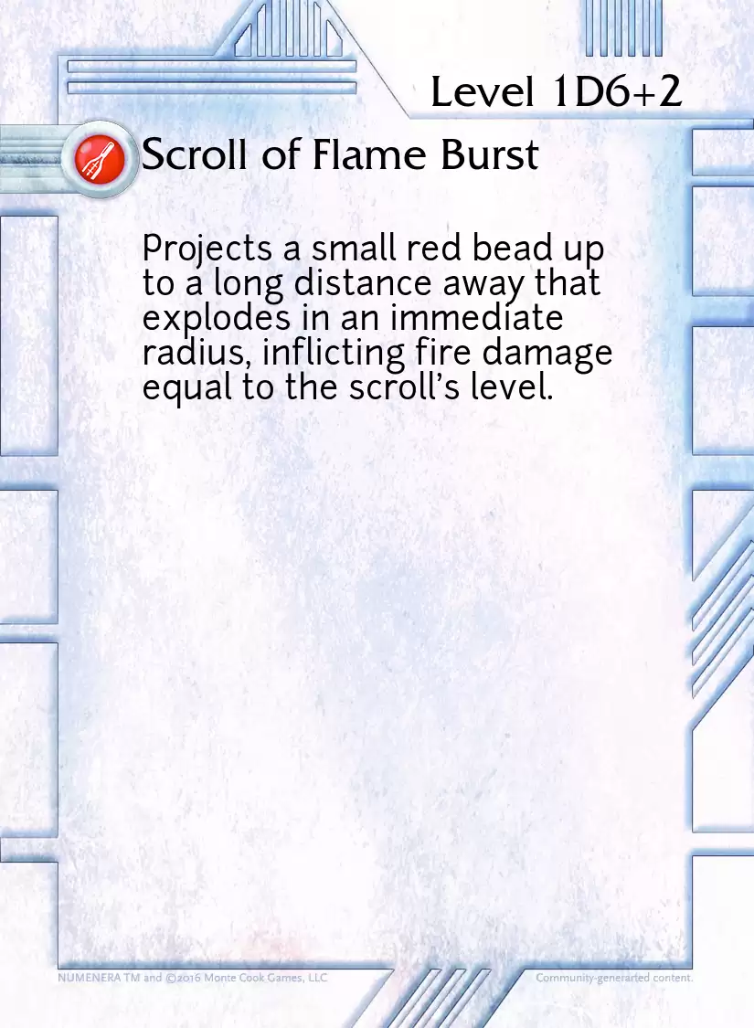 Scroll Of Flame Burst - Custom Card - Monte Cook Games | Numenera ...
