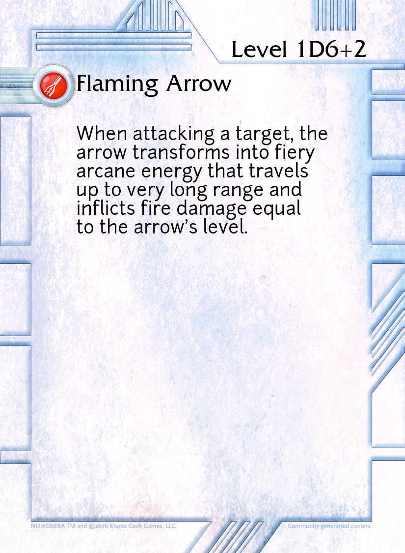 Flaming Arrow - Custom Card - Monte Cook Games | Numenera Community ...
