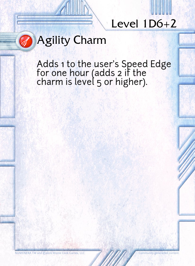 Agility Charm - Custom Card - Monte Cook Games | Numenera Community ...
