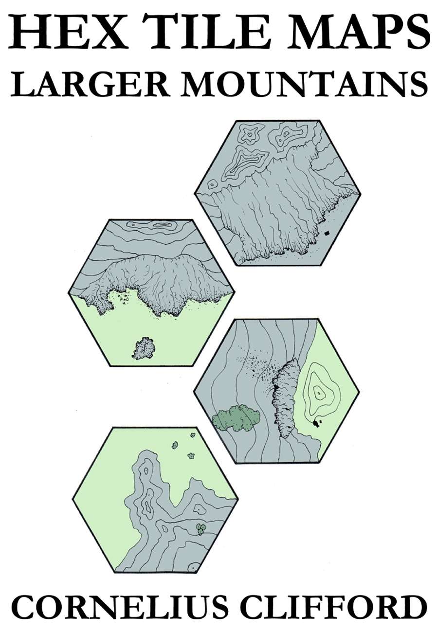Hex Tile Maps - Larger Mountains expansion pack - Dreamworlds ...