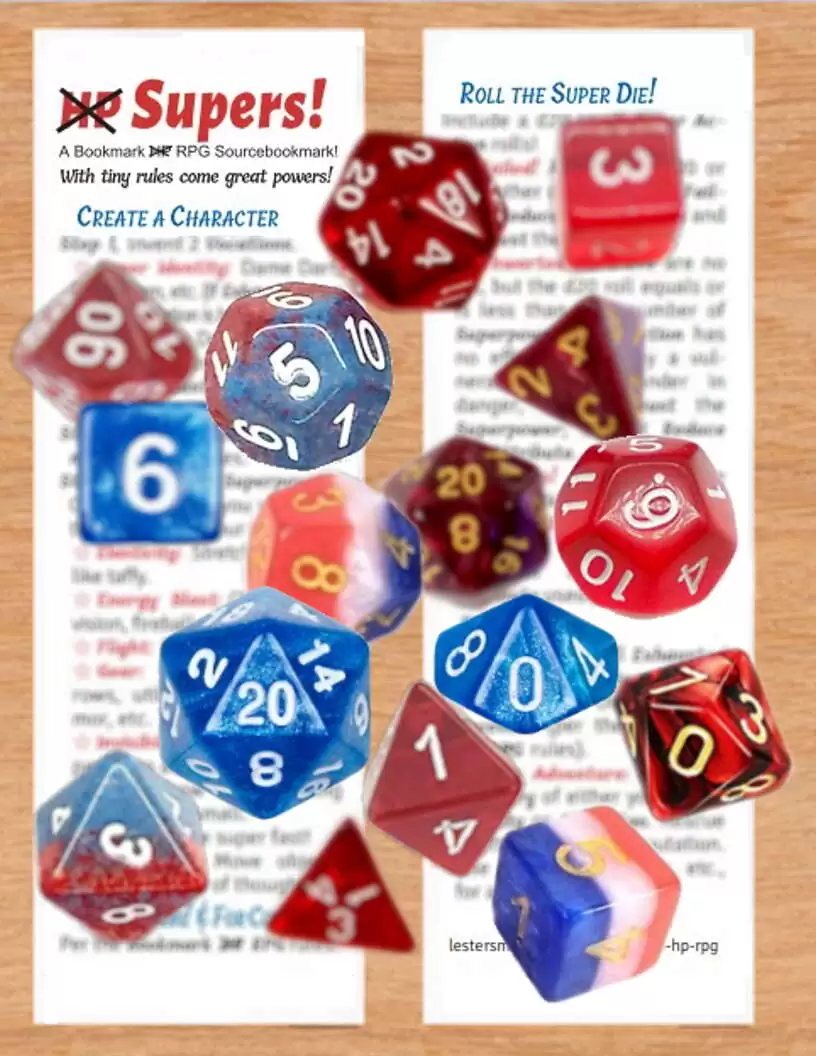 Bookmark Supers! - Lester Smith Games | Bookmark No HP RPG | DriveThruRPG