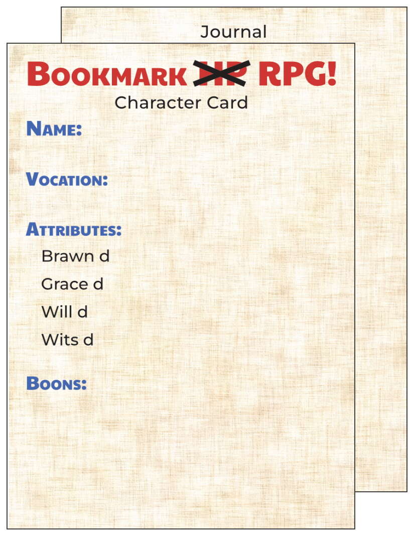 Bookmark No HP RPG Character Card - Lester Smith Games | Bookmark No HP ...
