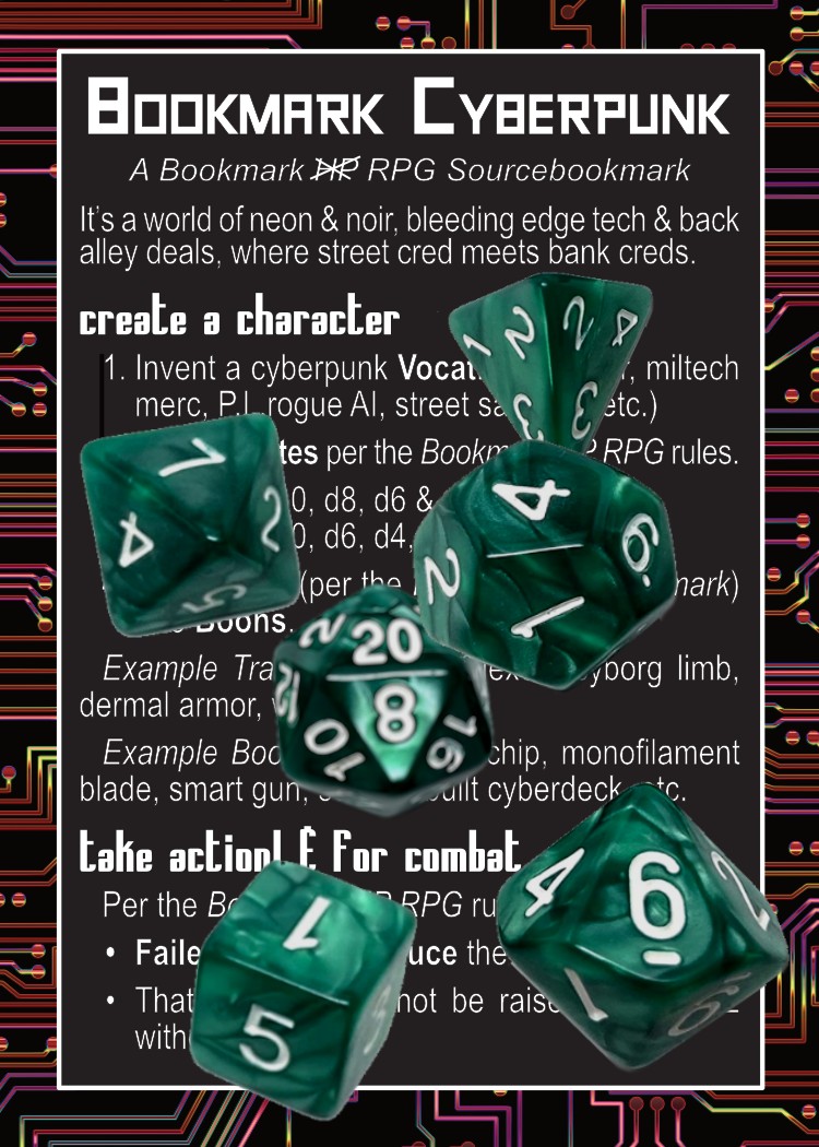 Bookmark Cyberpunk Sourcebookmark - Lester Smith Games | Bookmark No HP ...