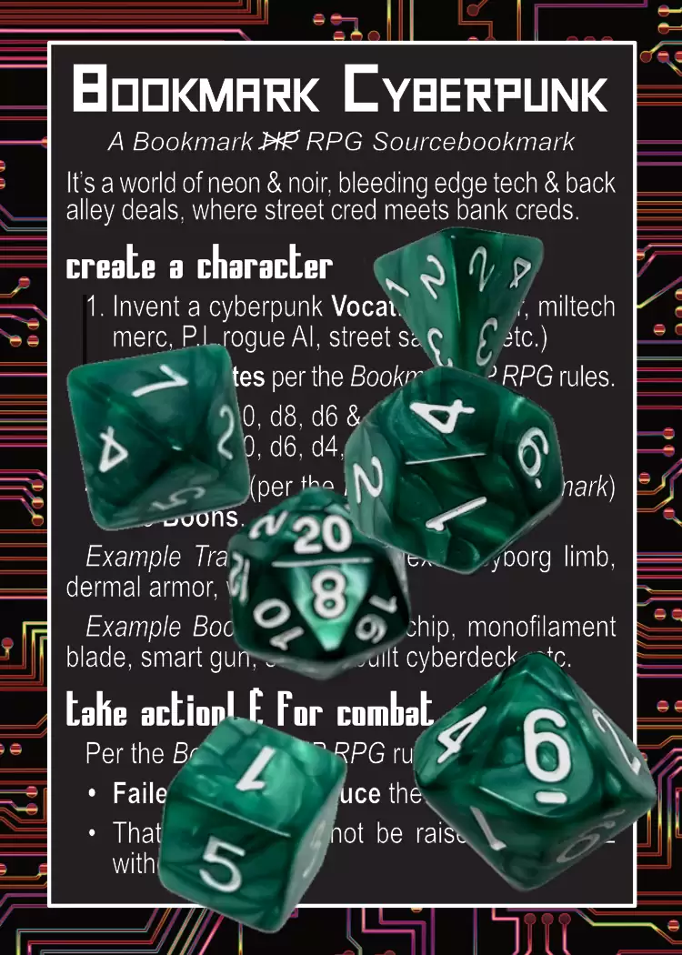 Bookmark Cyberpunk Sourcebookmark - Lester Smith Games | Bookmark No HP ...