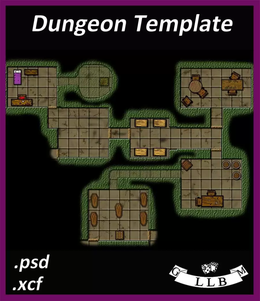 Dungeon Template - Lawrence L Bertoniere | DriveThruRPG