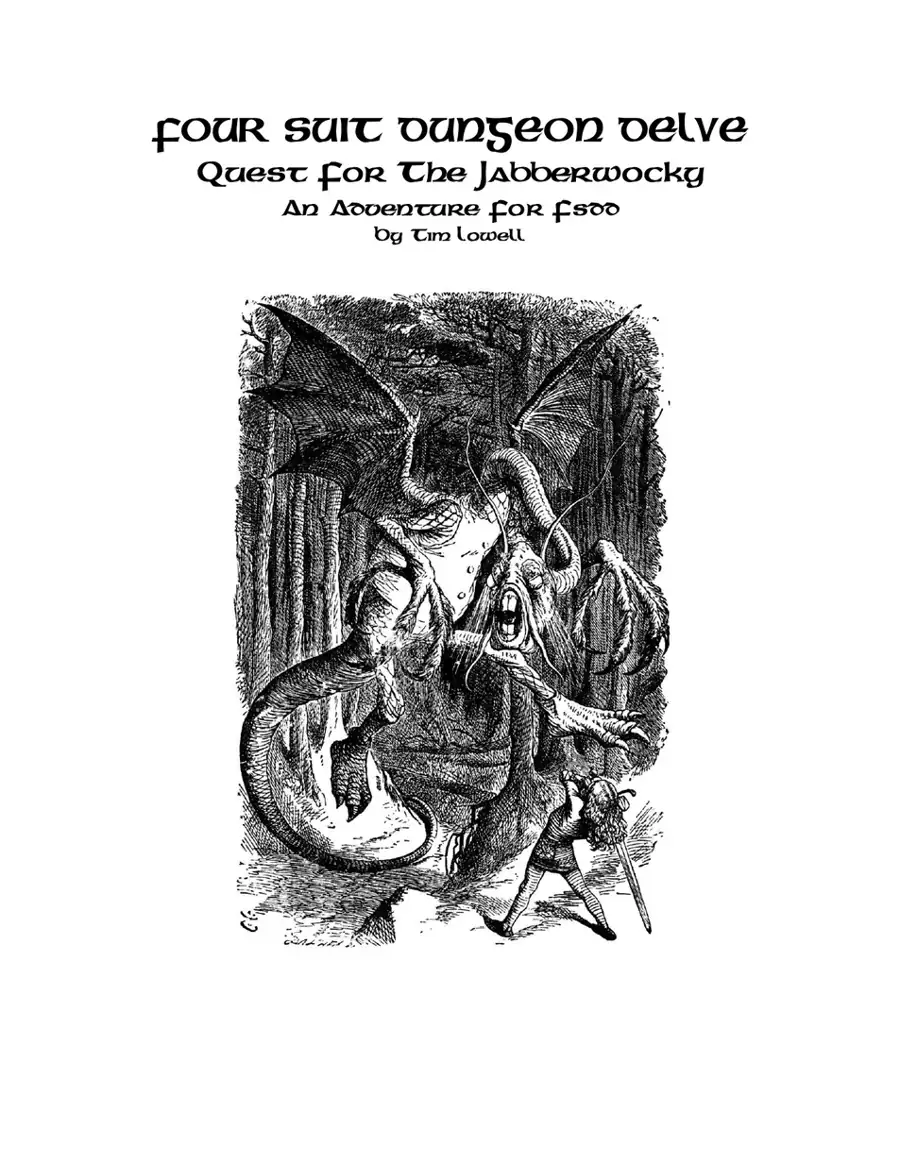 Four Suit Dungeon Delve - Quest for the Jabberwocky - Daring Dwarf Games | DriveThruRPG