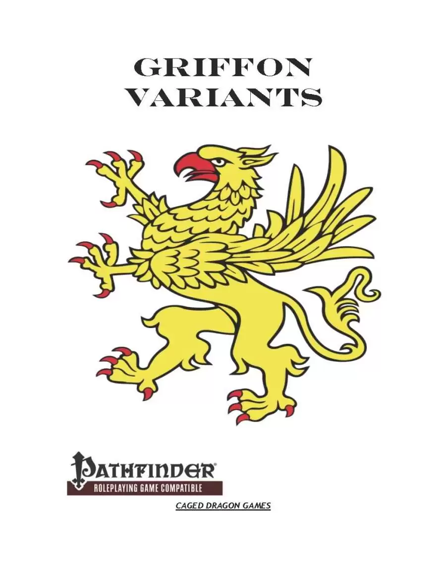 Griffon Variants - CAGED DRAGON GAMES | DriveThruRPG