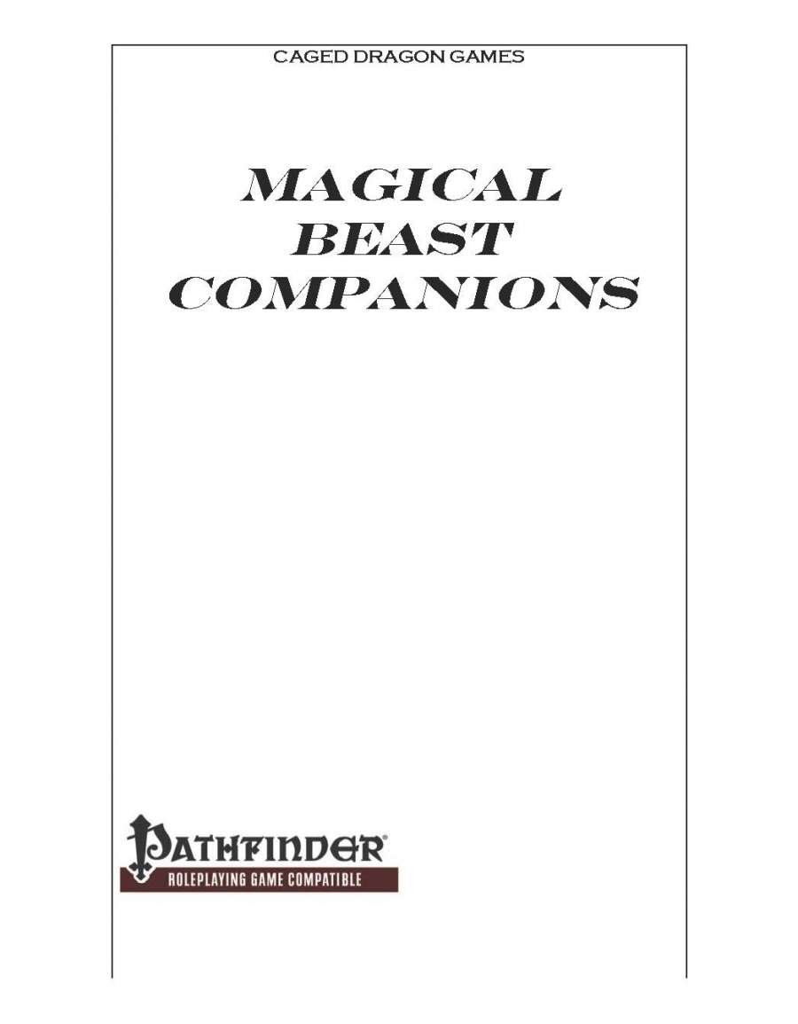 Magical Beast Companions - CAGED DRAGON GAMES | DriveThruRPG