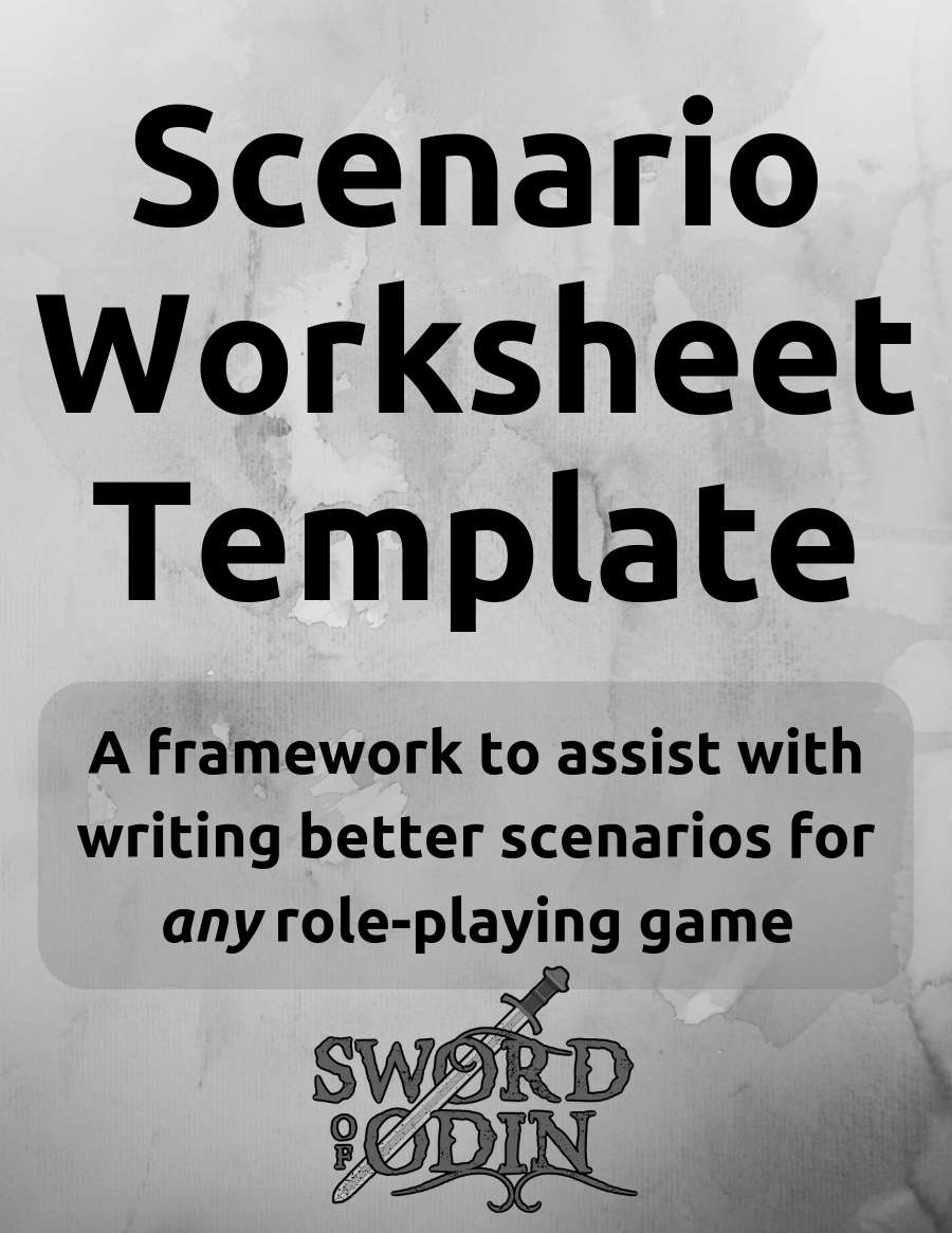 Scenario Worksheet Template - Sword of Odin | GM Aides | DriveThruRPG