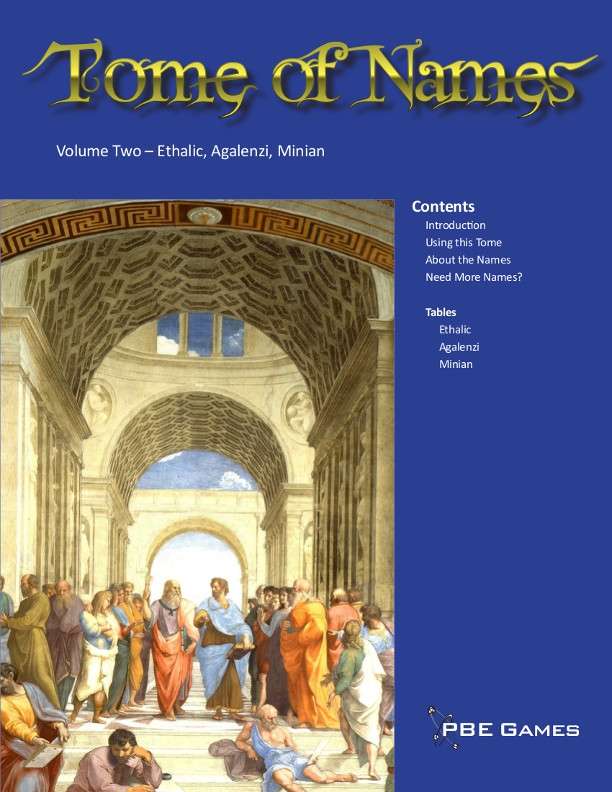 Tome of Names - Volume Two - PBE Games | Game Bits | DriveThruRPG