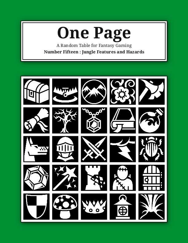 One Page Number Fifteen : Jungle Features and Hazards - PBE Games | One ...