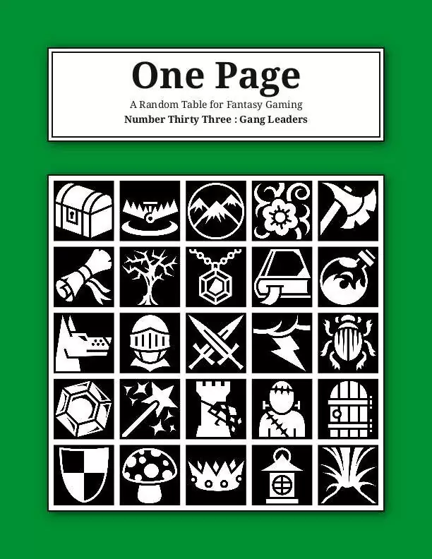 One Page Number Thirty Three: Gang Leaders - PBE Games | One Page ...