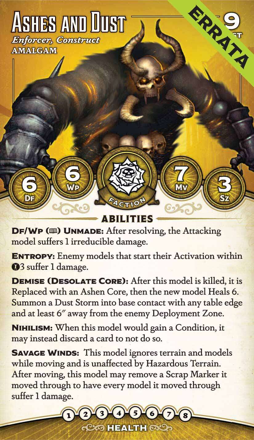 Ashes and Dust - Wyrd Miniatures | M3E Outcasts Singles | M3E Errata ...