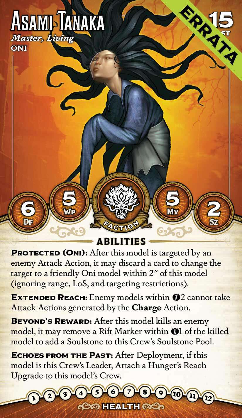 Asami Tanaka - Errata - Wyrd Miniatures | M3E Ten Thunders Singles | M3E Ten Thunders Singles ...