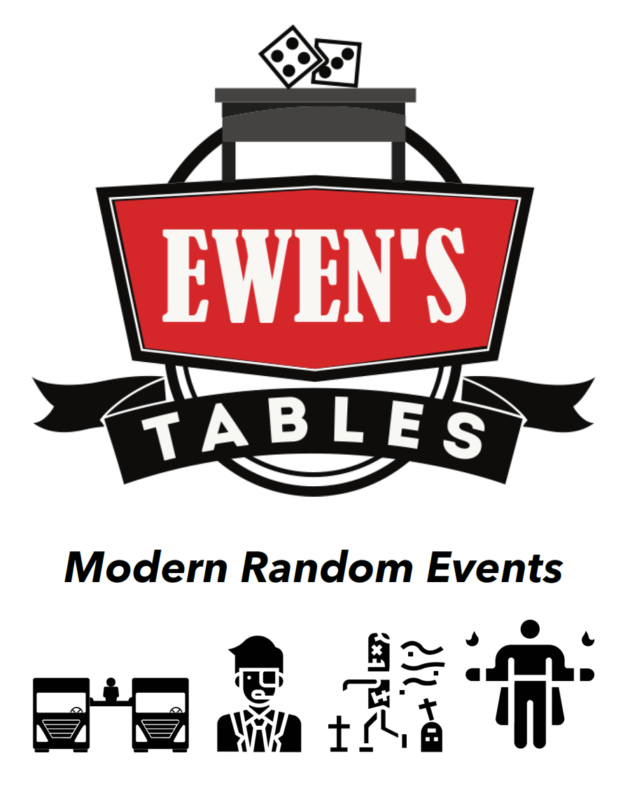 Ewen's Tables: Modern Random Events - Yaruki Zero Games | Ewen's Tables ...