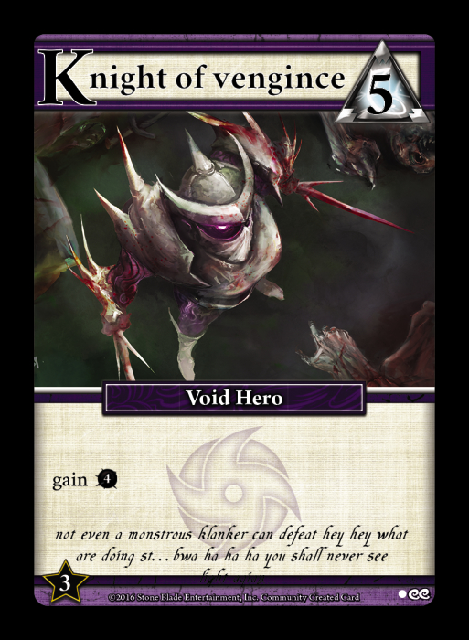 Knight Of Vengince - Custom Card - Stone Blade Entertainment ...