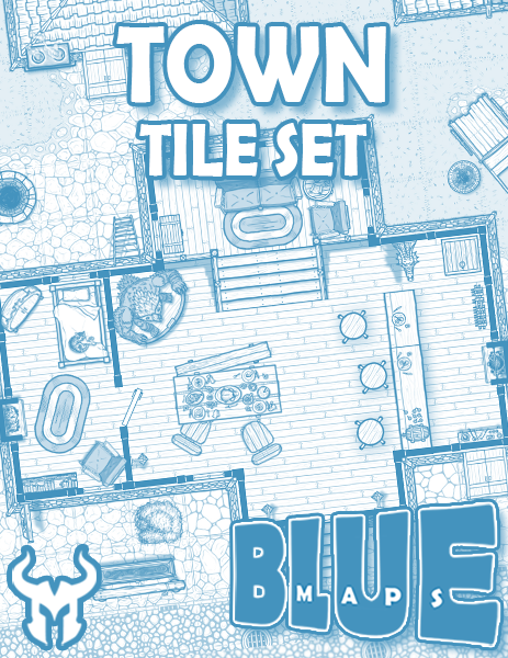 Blue Maps: Town Tile Base Set - Minotaur Games | Blue Maps: Map Tiles ...