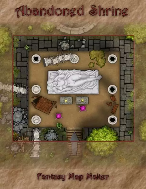 Abandoned Shrine - Fantasy Map Maker | DriveThruRPG