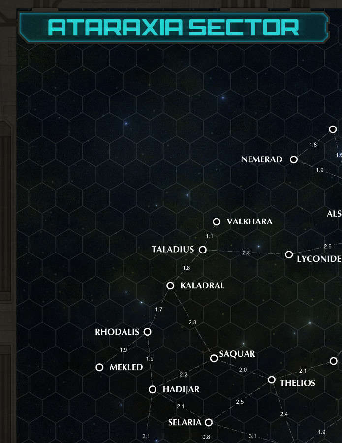 Ataraxia Sector Map - Assassin Games | Distant Skies | DriveThruRPG
