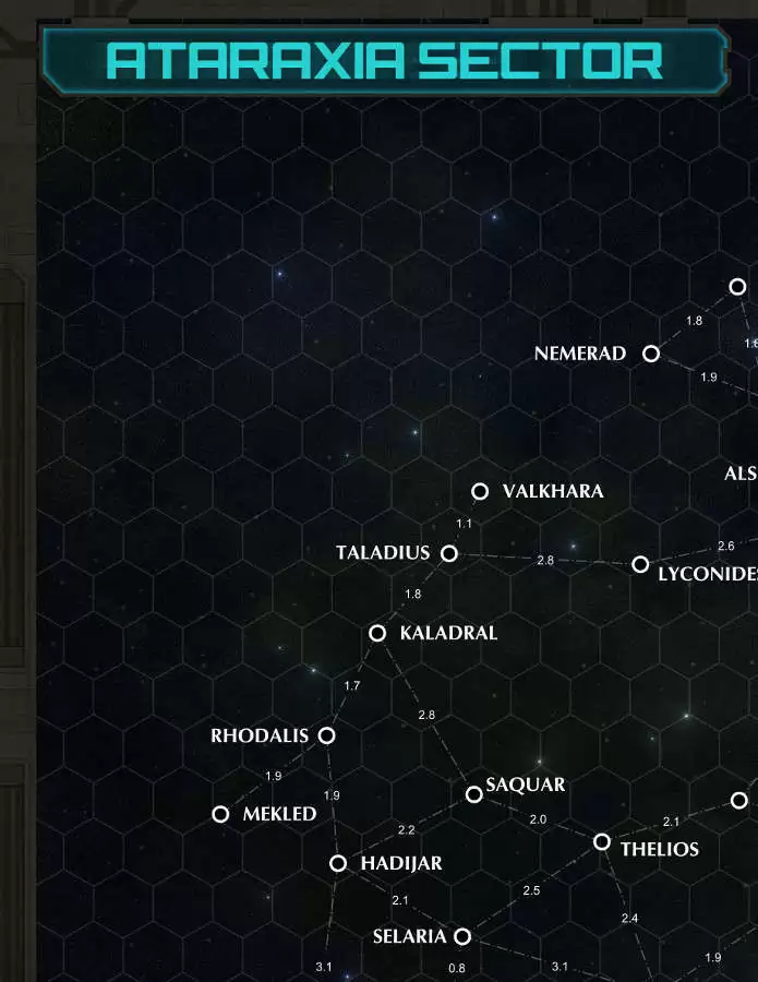 Ataraxia Sector Map - Assassin Games | Distant Skies | DriveThruRPG