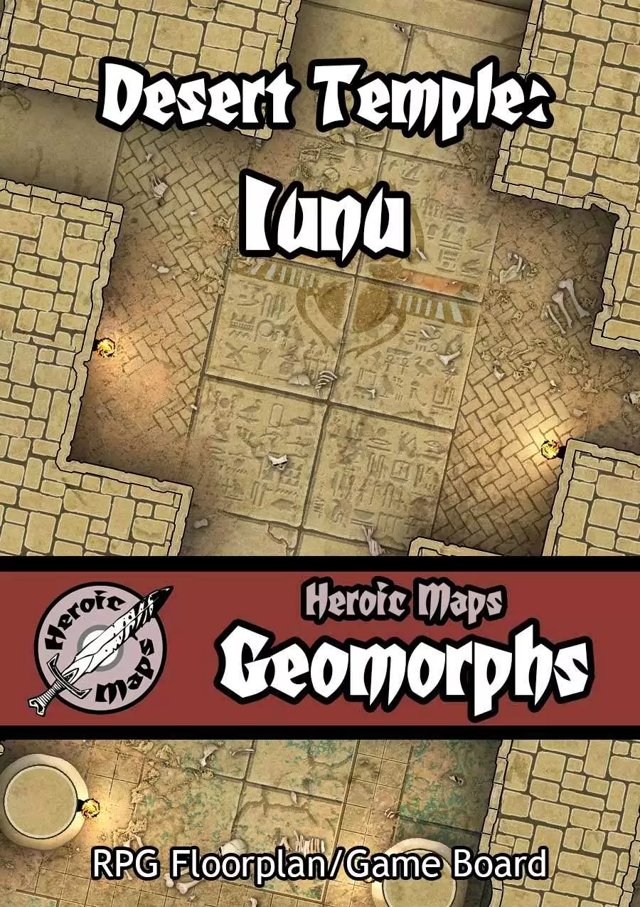 Heroic Maps - Geomorphs: Desert Temple Iunu - Heroic Maps | Buildings ...