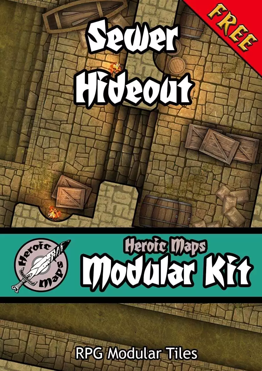 Heroic Maps - Modular Kit: Sewer Hideout - Heroic Maps | Caverns ...