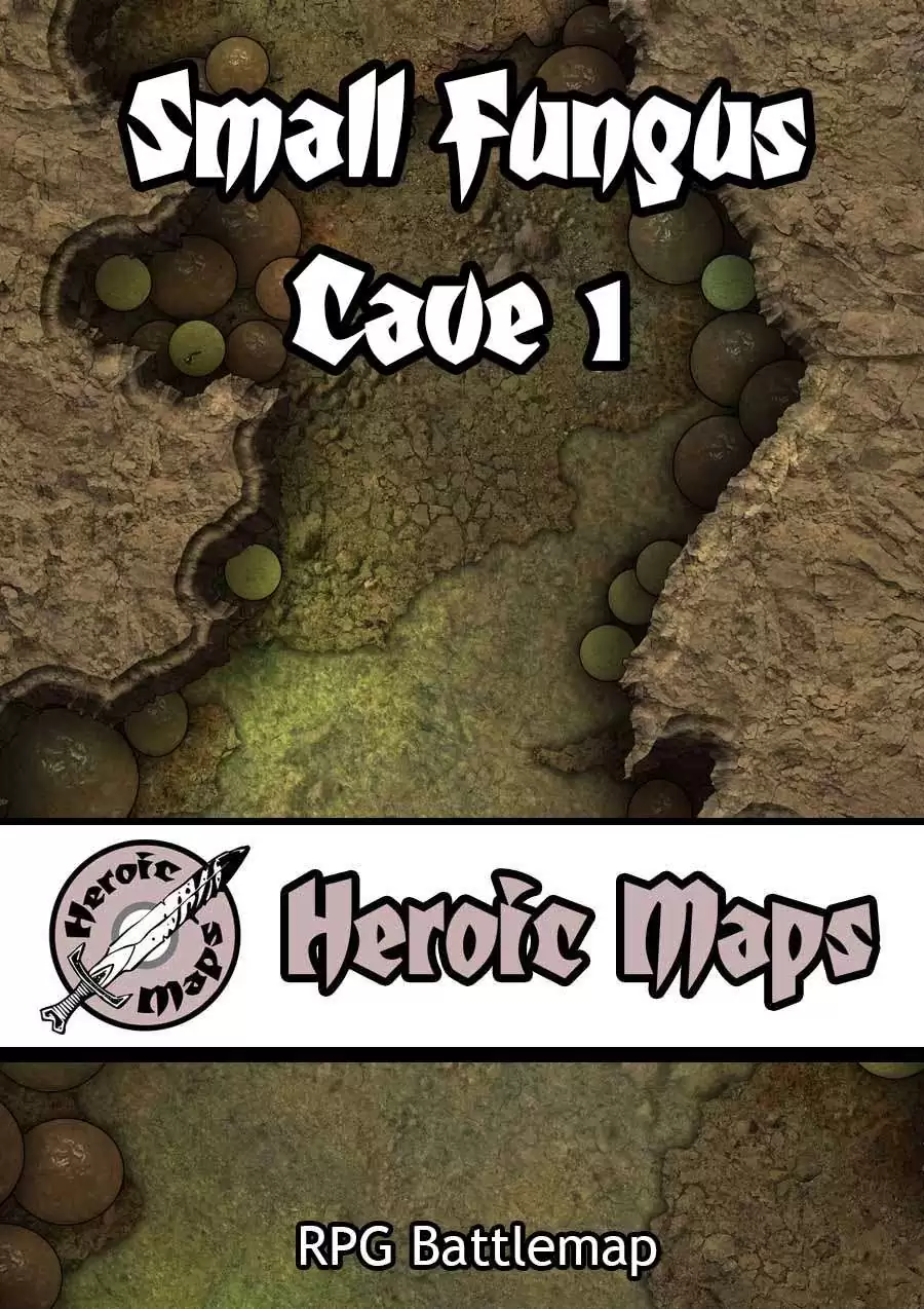 Heroic Maps - Small Fungus Cave 1 - Heroic Maps | Caverns & Tunnels ...